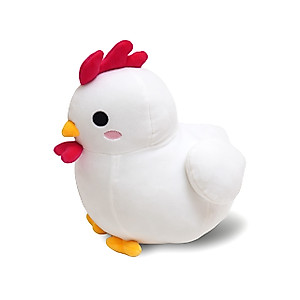 Avocatt White Chicken Stuffed Plush - 10 Inches Stuffed Rooster Plushie - Plushy and Squishy Toy Stuffed Animal - Cute Toy Gift for Boys and Girls