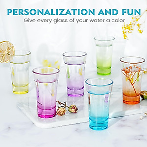 SAIAOKJ Shot Glasses Set, 2 Oz Heavy Base Shot Glasses, 6 Pack Tequila Shot Glasses with Gift Box Round Shot Glass for Tequila Whiskey Vodka Liquors Cocktail (Ombre Colorful)