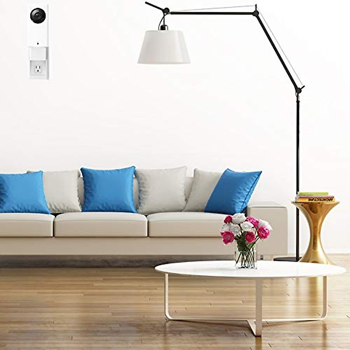 Wall Mount Compatible with Wyze Cam 1080p HD Camera, Compatible with Wyze Cam Pan, 360 Degree Swivel AC Outlet Wall Plug Mount Stand Holder Bracket (2 Pack)