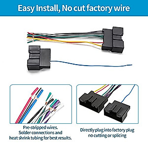 RED WOLF Radio Antenna Adapter + Stereo Wiring Harness Connector Plug for Ford Transit 2014-2019, 2013-2018 Fiesta, 2012-2017 Focus Aftermarket Radio Install