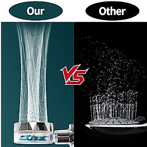 High Pressure Shower Heads, Handheld Turbo Fan Shower, Hydro Jet Shower Head Kit with 3 Filters and Pause Switch, water softener shower head hydro shower jet head Turbocharged Shower Head