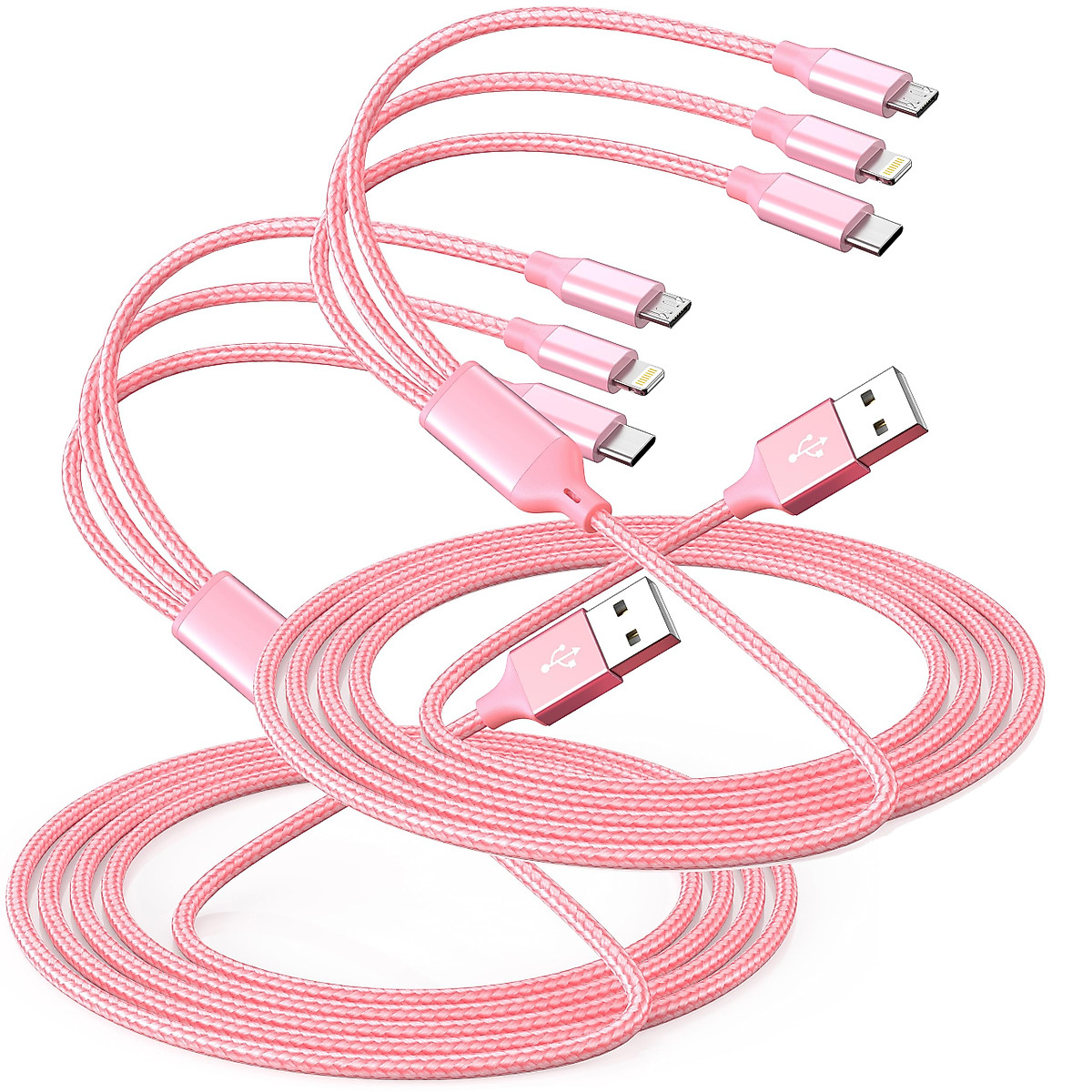 [MFi Certified] Lightning Charger Cable for Apple Nylon Braided Fast Charging Cord Compatible with iPhone 14 13 12 11 Pro Max XR XS X 8 7 6 Plus SE iPad and More (Rose)