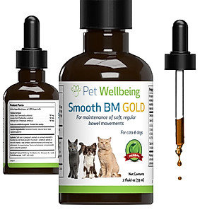 Pet Wellbeing Smooth BM Gold for Dogs - Vet-Formulated - Gentle Constipation Relief for Canines - Natural Herbal Supplement 2 oz (59 ml)