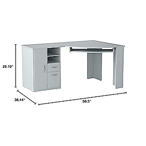 Inval ET-3415 Computer Desk, Washed Oak