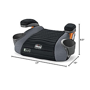 Chicco GoFit® ClearTex® Backless Booster Car Seat, Travel Booster Seat for Car, Portable Car Booster Seat for Children at Least 4 Years Old and 40-110 lbs. | Shadow/Black