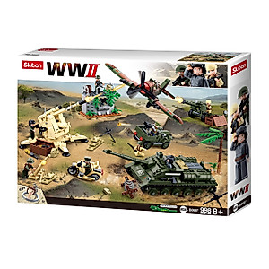 SlubanKids Creative Building Blocks Set | Imaginative Indoor Games Toys for Kids | Army Building Blocks WWII Series (WWII Battle of Kursk) 998 Pc