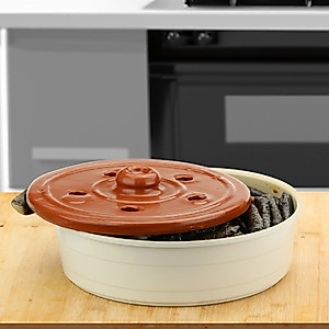 Clay Dolma Pot Lid Cover -Weighted Clay Lid for Dolma Cooking -Traditional Dolma Cover -Pot for Dolma -Clay Dolma Lid -Handcrafted Dolma Pot Cover(8,6 inch)