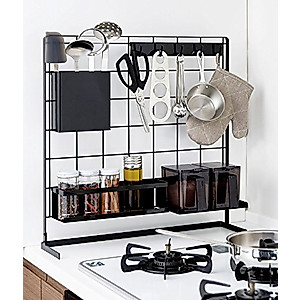 Yamazaki Home Grid Panel Organizer and Accessories-Wall Storage Decor, One Size, Black