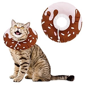 GGSTDDUP Cat Cone Collar Soft Cat Recovery Collar Adjustable Cat and Dog Cone Postoperative Recovery Collar Elizabethan Collar for Cats and Small Dogs(Brown S)
