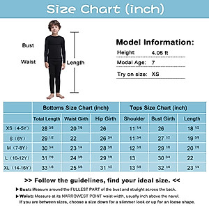 MANCYFIT Thermal Underwear for Boys Fleece Lined Long Johns Set Kids Base Layer Ultra Soft Black Large