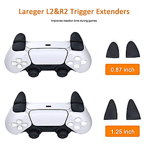 BEJOY Fast Controller Charging Station for PS5 DualSense Controller with Thumb Grips and Trigger Extenders, Dual Wireless PS5 Controller Charger, LED Indicator Charging Dock for PS5 Controller