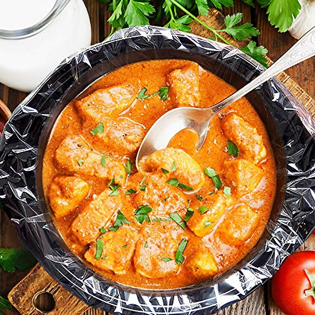 WRAPOK Small Slow Cooker Liners Kitchen Disposable Cooking Bags BPA Free for Oval or Round Pot, Size 11 x 16 Inch, Fits 1 to 3 Quarts - 4 Pack (40 Bags Total)