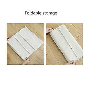 ZHONGLI Hanging mesh Pockets, Oxford Cloth Double-Sided Wardrobe Storage Bags, Used for Underwear, Bras, Socks, Accessories with Hangers (Beige（5+10）)