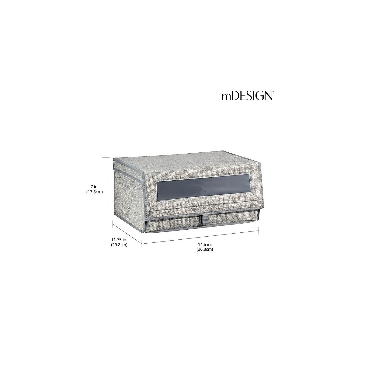 mDesign Large Fabric Closet Shoe Storage Box w/Clear Window - Shoe, Sandal, Sweater, Linen, Clothes Organizer - Boot Storage Solutions - Shoe Bin - Lido Collection, 8 Pack, Gray