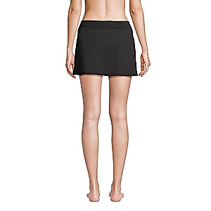 Lands' End Womens Chlorine Resistant Swim Skirt Swim Bottoms Black Long Torso 14