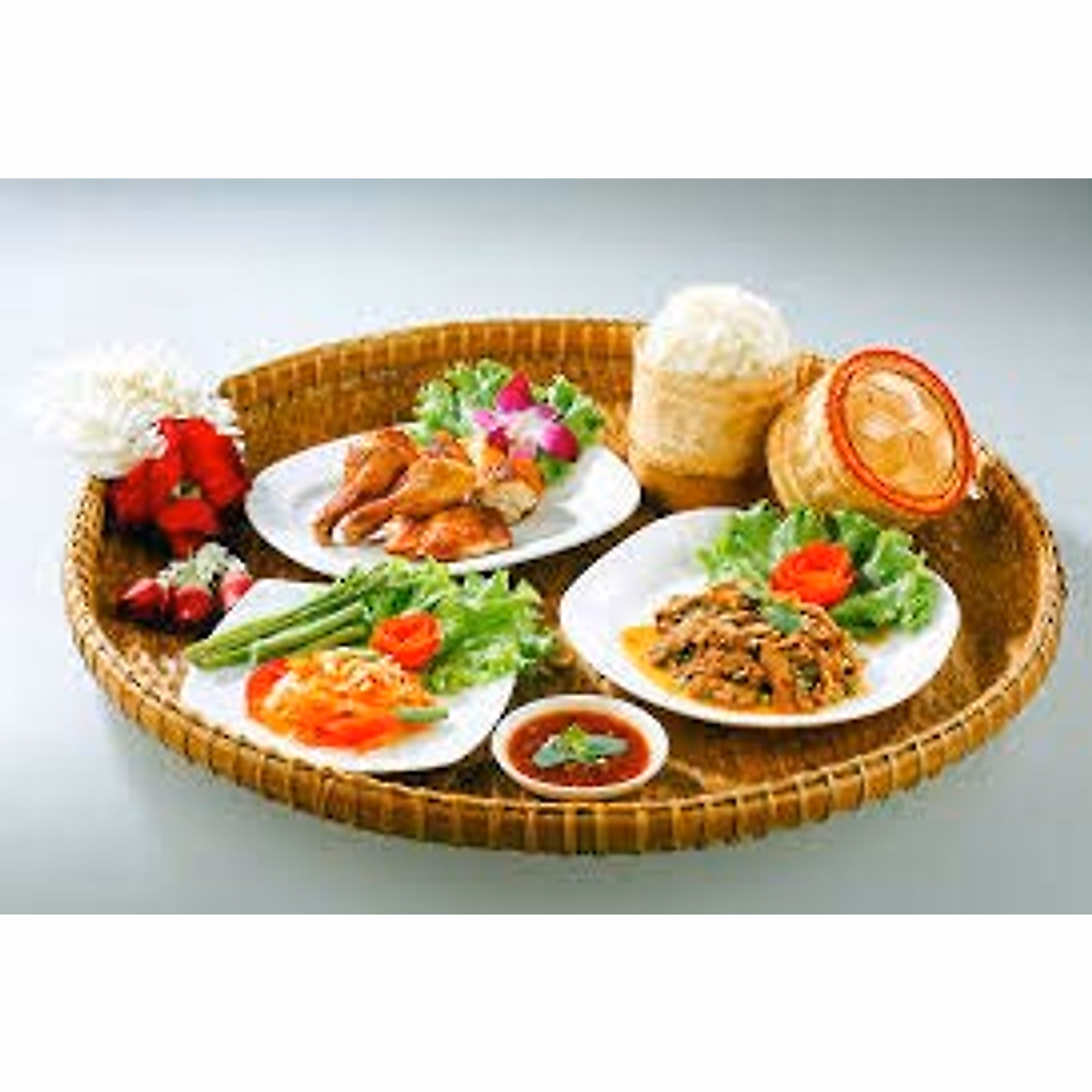 Handwoven Handmade Sticky Rice Serving Basket from Natural Bamboo Size 8x8x8 inches