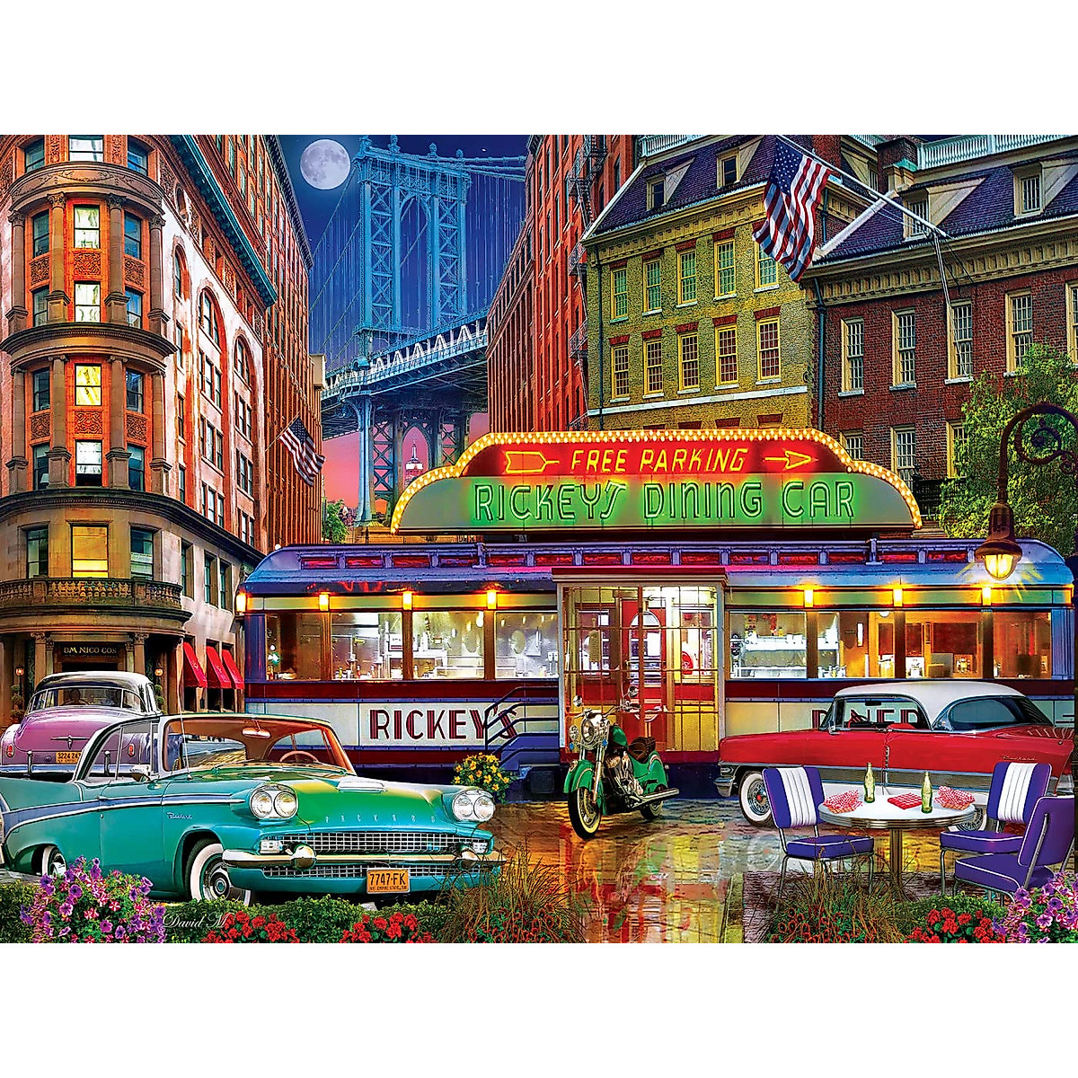 MasterPieces 750 Piece Jigsaw Puzzle for Adults and Family - Ricky's Diner Car - 18" x 24"