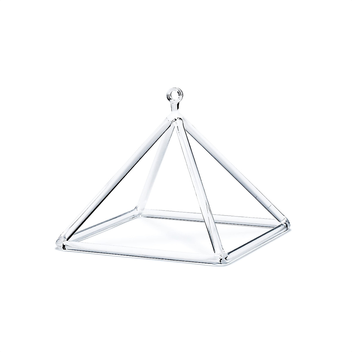Joysense Clear Quartz Crystal Singing Pyramid 8 inch With Crystal Singing Bowl Striker and Carrying Case