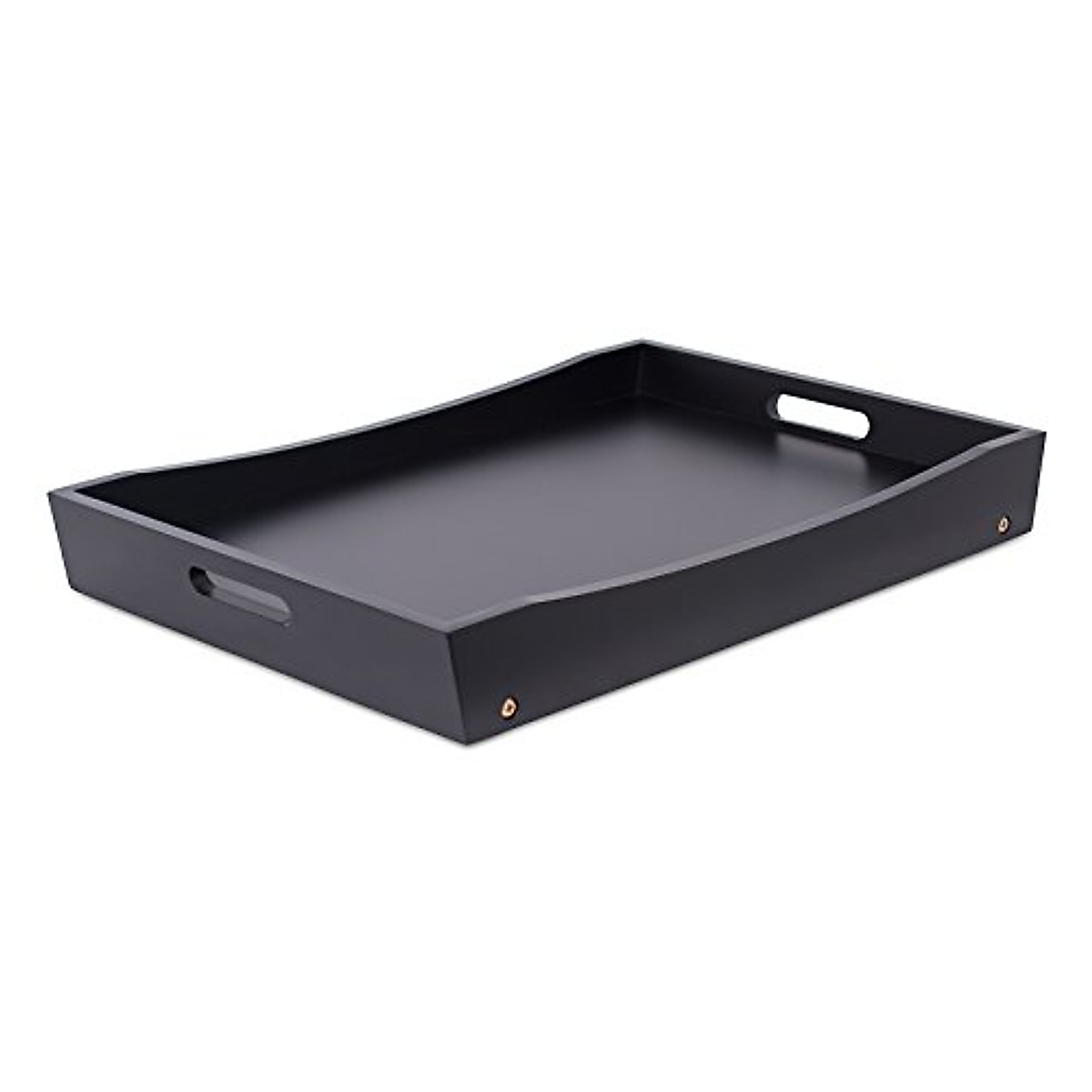 BIRDROCK HOME Wood Bed Tray with Folding Legs - Work from Home - Wide Breakfast Serving Tray Lap Desk with Sides and Handles - Black