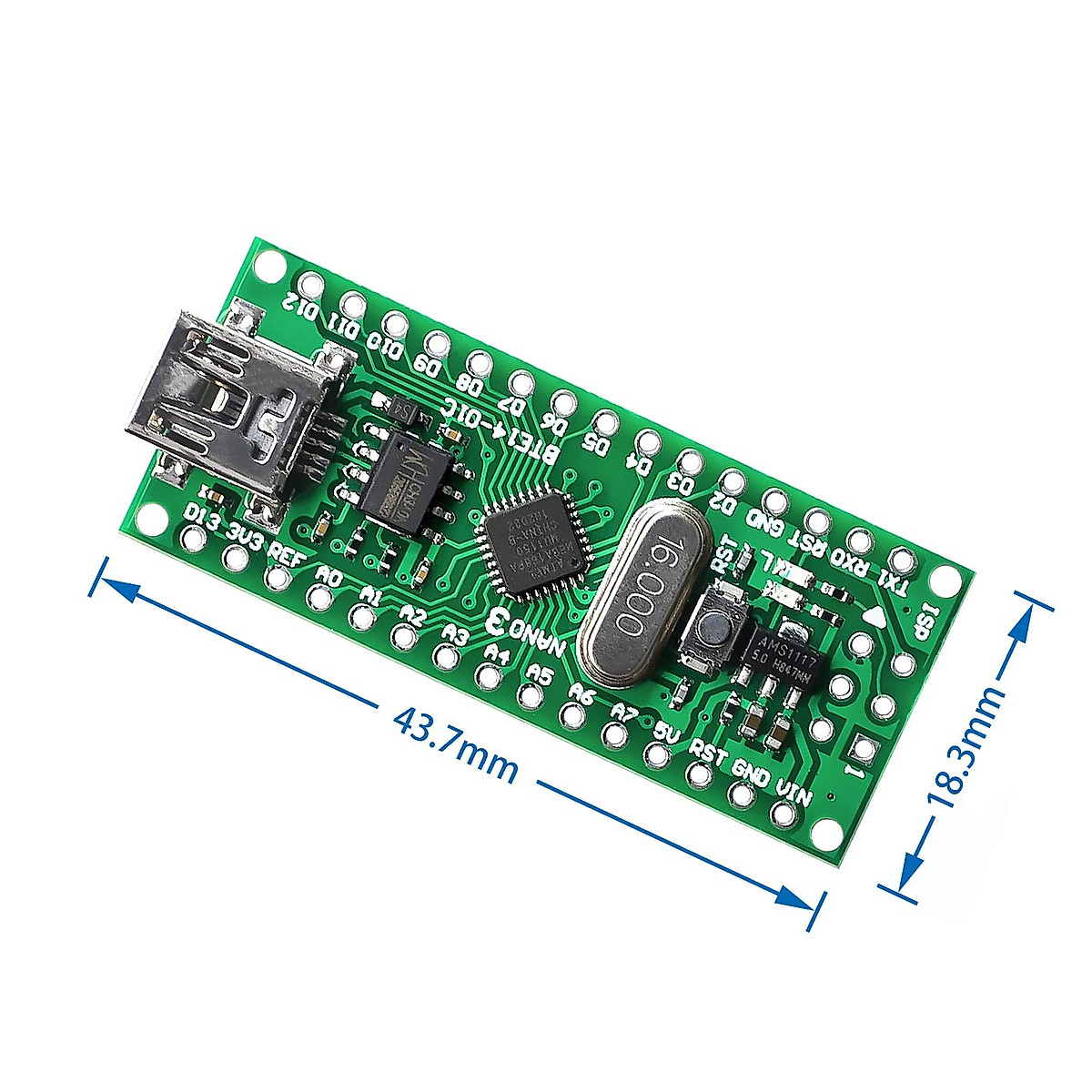 Nano V3.0 3.0 ATmega168 Mini USB UART Interface Board Micro Controller Module for Arduino 3.3V 5V Microcontroller