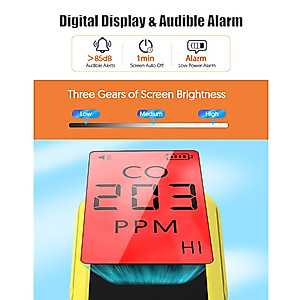 PUTECCH Carbon Monoxide Detectors, Portable CO Detector Battery Powered, Handheld Carbon Monoxide Monitor Alarm Detector with LCD Display for Home/Outdoor/Travel (Batteries Included)