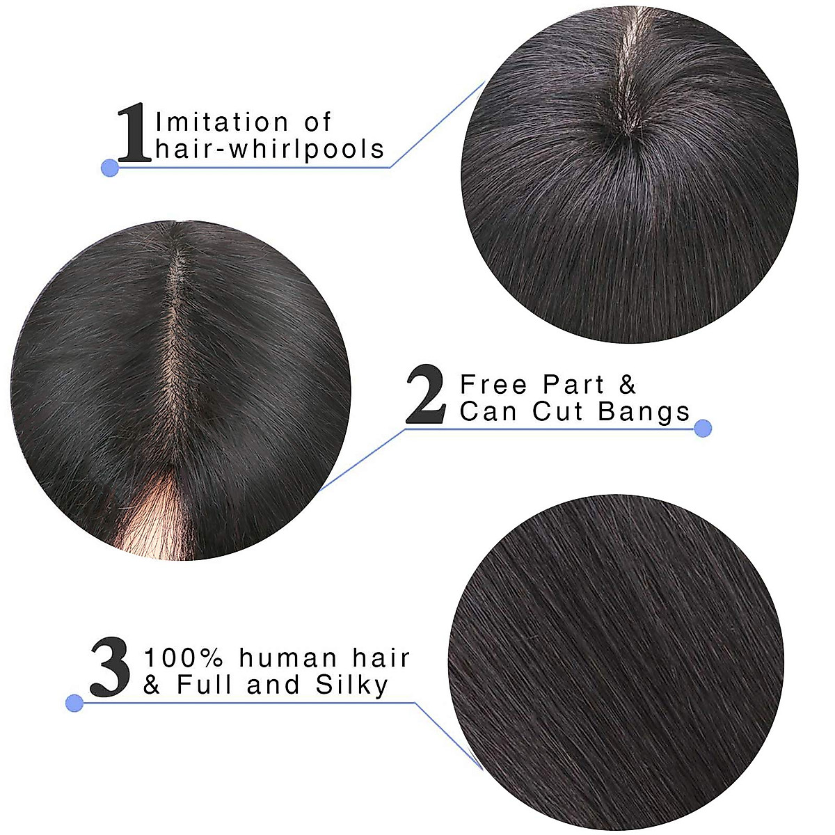 SILKY 100% Real Hair Mannequin Head with Stand, Hairdressers' Practice Training Head and Cosmotology Doll Head for Hairstyling and Braid - Natural Black