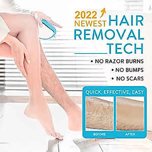 EASY BREEZY Crystal Hair Eraser for Women and Men| Reusable Hair Removal Stone| Painless Exfoliation Crystal Hair Shaver| Magic Hair Remover for Arms Leg Back| (Blue).