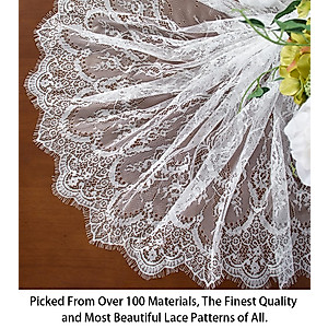 ShinyBeauty Lace-Tablecloth-Rectangular 60x120-Inch White Rectangle Overlay Tea Tablecloth Lace Tablecloths Long Rectangular Tablecloth Lace Tablecloth 60 Table Floral Embroidery Lace Table Cloths