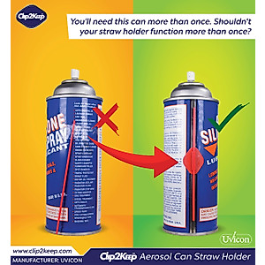 Clip2Keep 30 Aerosol Can Extension Straw Holders With 4 Replacement Red Straws, Spray Can Straw Plastic Clips With Self Adhesive (30 Blue) For Automotive Lubricant, Bike Spray, Contact Cleaner