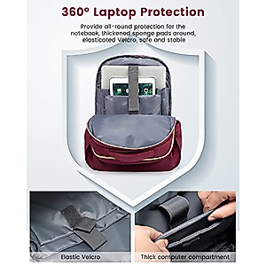 LOVEVOOK Laptop Backpack for Women, Slim Business Laptops Bag with Separate Computer Compartment Stylish Daypack for College Work Travel, Fits 15.6" Laptop