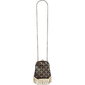 amscan Handbag, Black/Gold-1 Pc