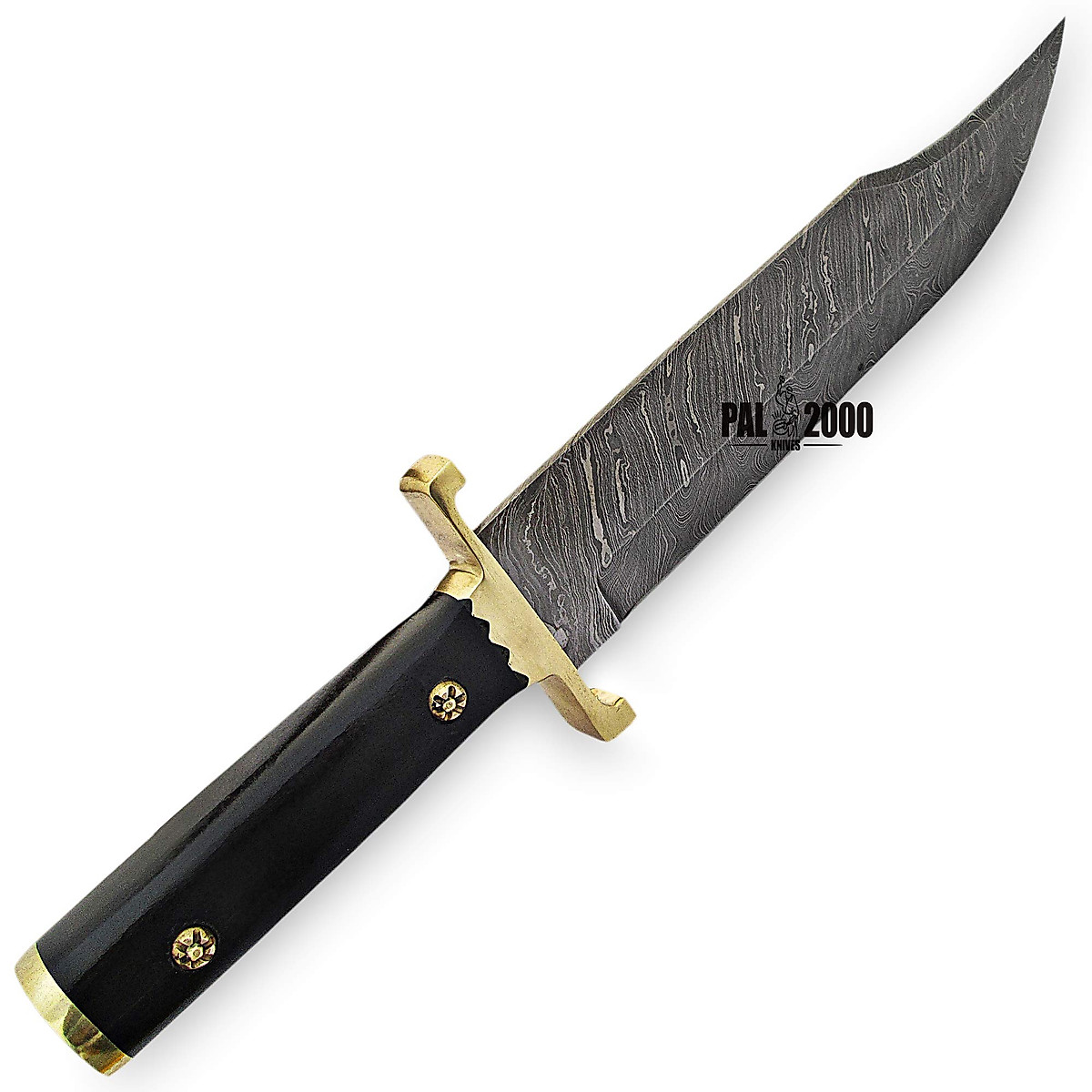 PAL 2000 KNIVES DBK-9914 Custom Handmade Damascus Steel Hunting Bowie Blade Knife Micarta Handle