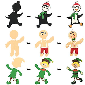 JOYIN 24 Pcs Christmas Crafts Kits Foam Character Art and Craft Set in 6 Different Designs Christmas Hanging Ornaments Holiday Decorations Party Favors Supplies