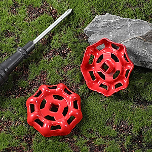 2 PCS Outdoor Faucet Handle, Faucet Valve Replacement Rustproof Water Spigot Handle Water Valve Handle 6x6mm Round Faucet Handle Replacement Red Hose Bib Handle for Outdoor Faucet Replacement Parts