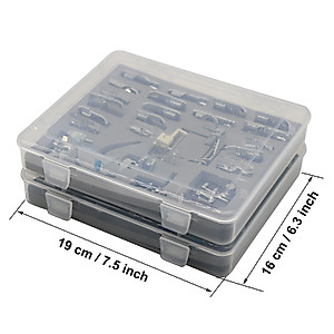Professional 52pcs Sewing Machine Sewing Foot Presser Foot Presser Feet Set with Manual & Plastic Storage Box for Singer, Brother, Babylock, Janome and Kenmore Low Shank Sewing Machines