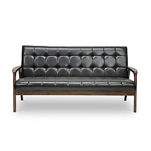 Baxton Studio Mid-Century Masterpieces Sofa, Brown, Sofa Only