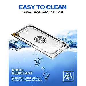 WantJoin 6-Pack Full Size Hotel Pan Cover,Lid with Handle, Stainless Steel Steam Table Pan Lid,Food Pan Cover, Catering Food Pan Cover,Chafer Pan Cover,Chafing Pan Cover