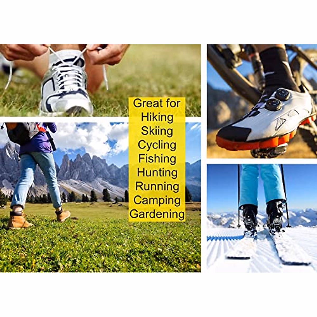 21C 1.5mm Neoprene Toe Warmers (Wear Inside Shoes) - 2 Pairs - 4 Foot Warmer Booties for Cycling, Hiking, Camping, Skiing, Outdoor Sports - Thermal Toe Socks - Size 2