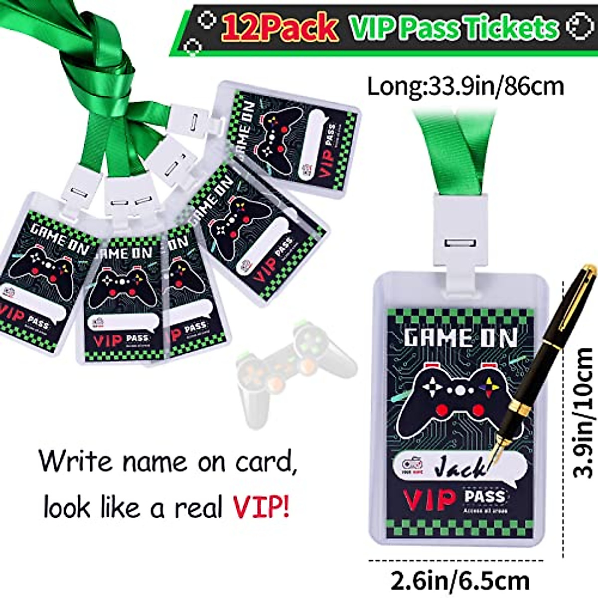 Tacobear 102 Pcs Video Game Party Favors for Kids Gamer Party Gift VIP Pass Holder Silicone Bracelet Keychain Temporary Tattoos Pinata Gift Goodie Bag Fillers Game On Themed Boys Birthday Party Supplies