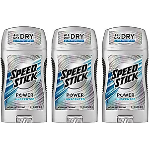 Speed Stick Anti-Perspirant Deodorant, Unscented 3 oz (Pack of 3)