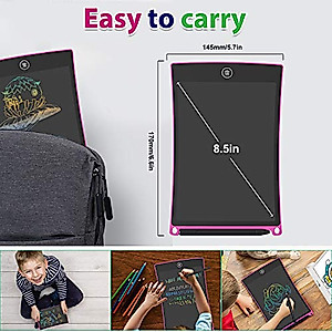 GUYUCOM 8.5-Inch LCD Writing Tablet Colorful Screen Doodle Board Electronic Digital Drawing Pad with Lock Button for Kids Adults (Pink)