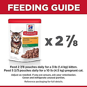 Hill's Science Diet Kitten Wet Cat Food Pouch, Chicken Recipe, 2.8 oz, 24 pk