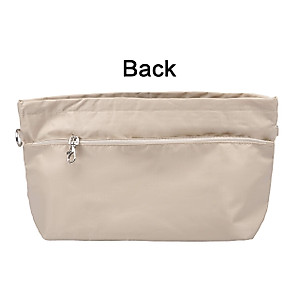 Vercord Purse Organizer Insert Bag Tote Handbags Pocketbook Inserts Organizers Zipper 11 Pockets Beige Large