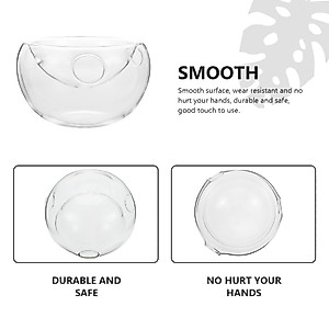 Yardwe Glass Salad Bowl Set w/ Ice Chiller Base Cold Serving Dish Set w/ Ice Chamber Dry Ice chilled serving bowl Double Salad BowlChilled Pasta Fruit Salad ( 10X10X6CM ) (O98VT2316439GKBALJ)