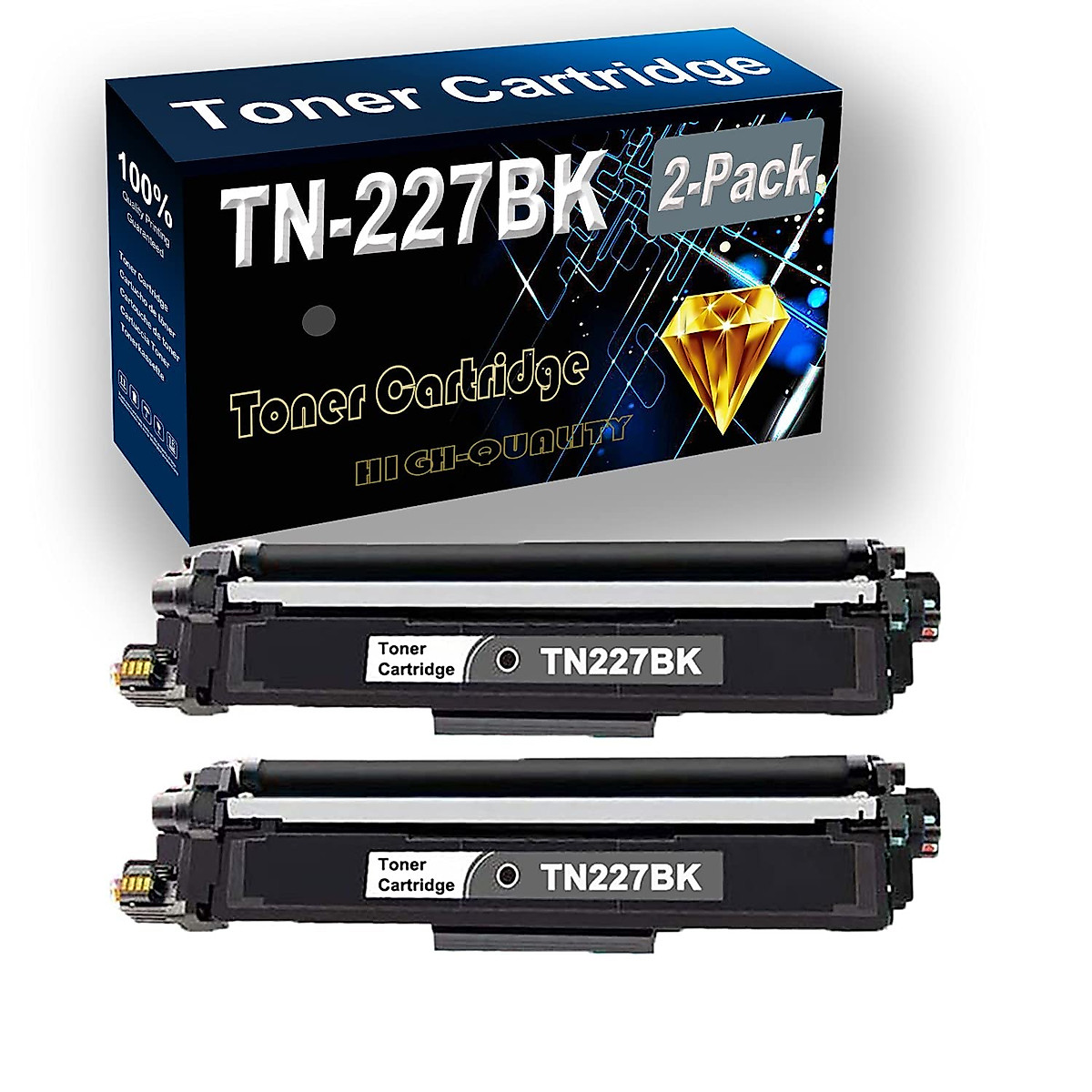 Kolasels Remanufactured Toner Cartridge Replacement for TN-227 TN227 | TN-227BK for HL-L3210CW HL-L3230CDW HL-L3270CDW Printer (2-Pack, Black)