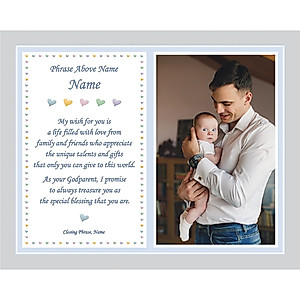 Poetry Gifts Godson Birthday or Baptism Custom Print from Godparents, 8x10 Inch Personalized with Names and Photo