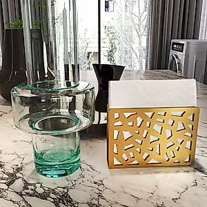 YJNSFT Napkin Holder for Table, Metal Tissue Paper Dispenser, Paper Stand for for Dining Table Kitchen Countertop (Gold)