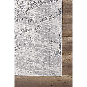 Abani Modern Grey Marble Pattern 7'9"x10'2" Turkish Area Rug Rugs Nova Collection - Stone Texture Design Eclectic Style Accent