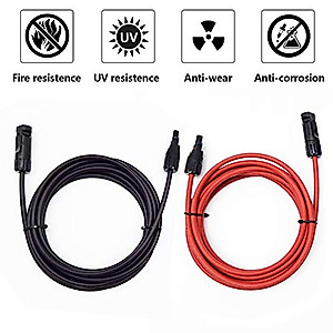 BEAYFILY 10AWG Solar Extension Cable Wire,Solar Panel Adaptor Cable with Male and Female Weatherproof Connector (5 Ft)
