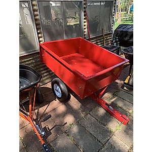 Haul Master 10 Cu. Ft Dump Tilt Trailer Cart for Lawn Garden with Removable Tailgate 600 lb Capacity